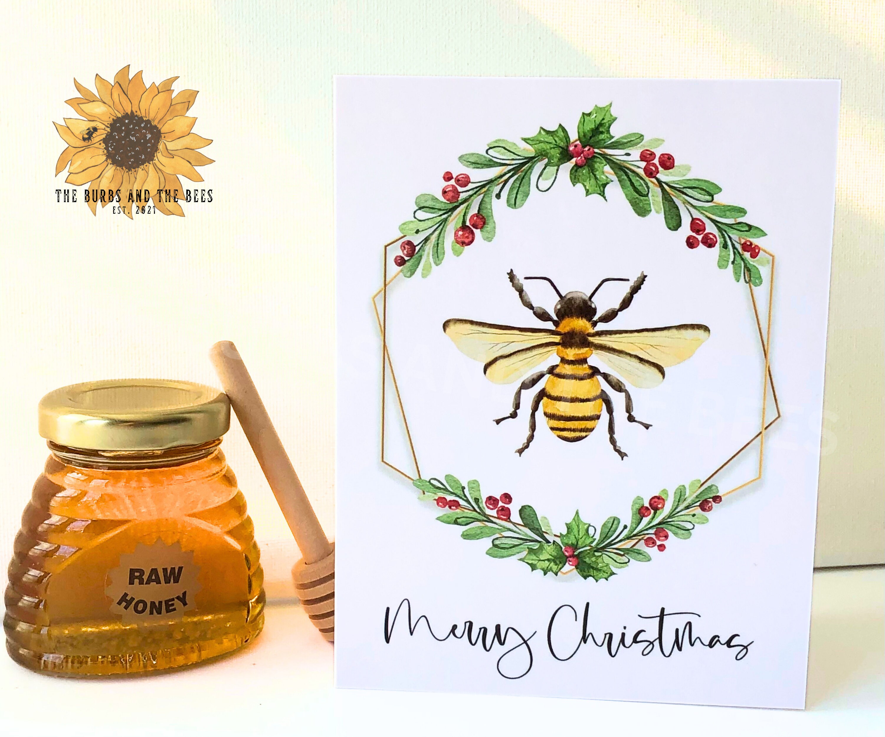Bee Christmas Cards, Honeybee Holiday, Honey Bee, Christmas Bee Note ...