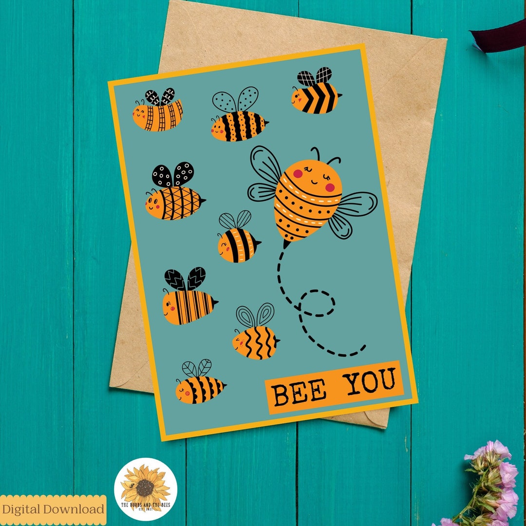 Bee You Encouragement Card, Cute Bee Card, Bumblebee Card, Bee Puns ...