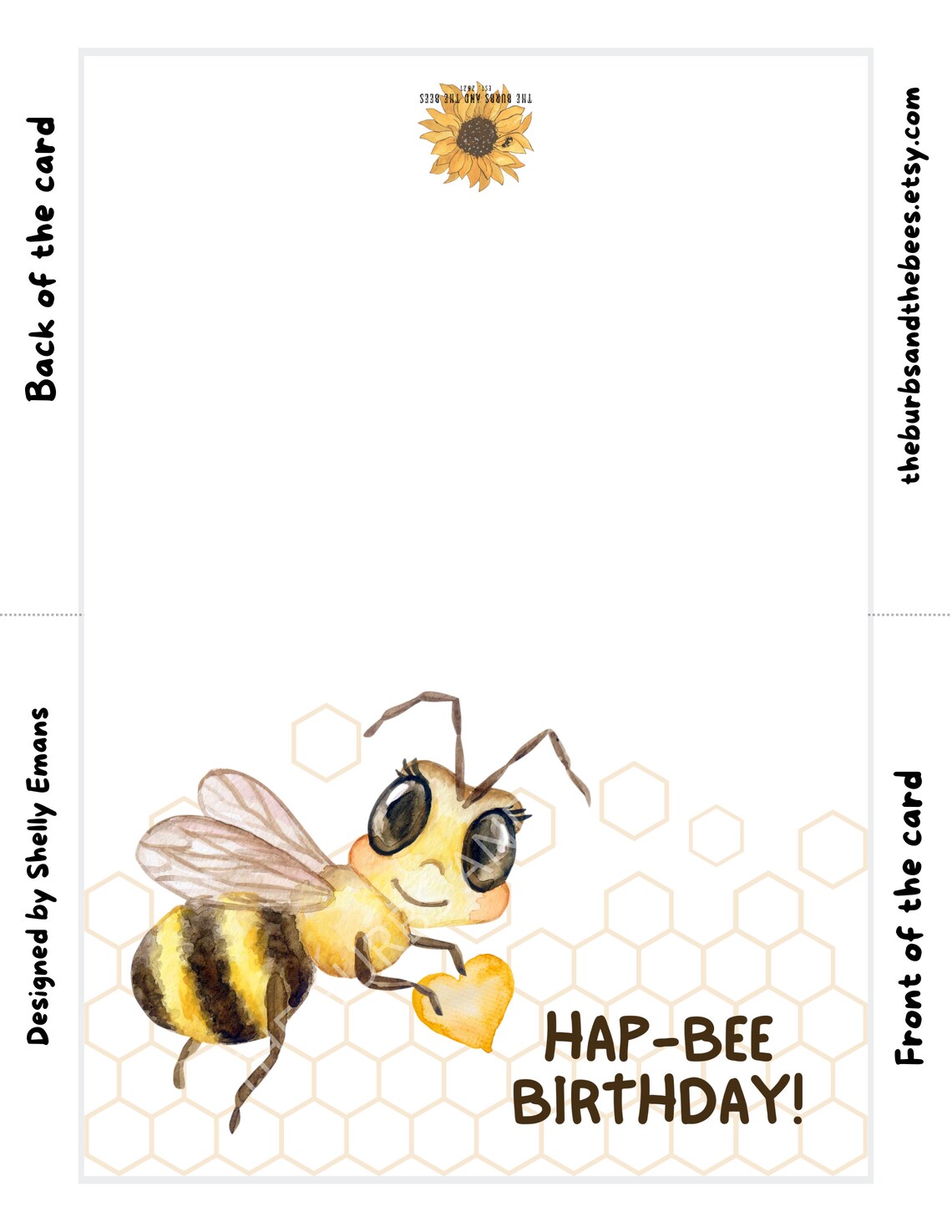 Bee Birthday Card, Cute Bee Card, Bumblebee Card, Bee Puns, Card for ...