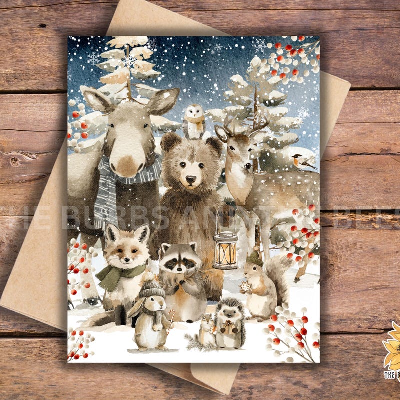 Safari Christmas Card Set - Etsy