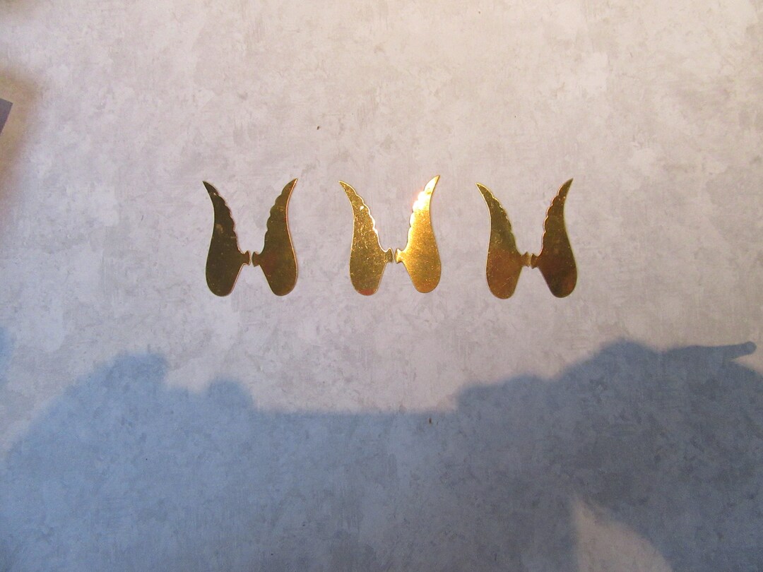 Three Pair of New Polished Brass Angel Wings, 1 1/2" Long, to Repair or ...