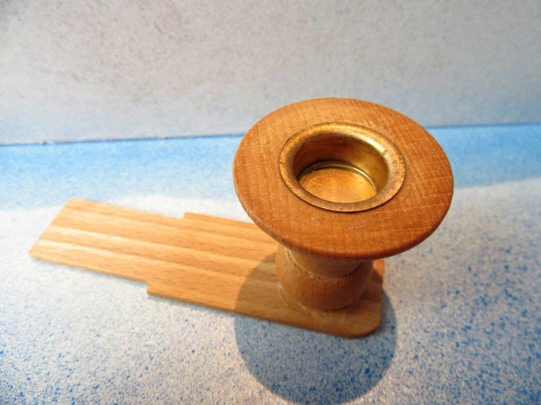 1 Candle Holder Wooden W Brass Candle Holder For 15 Cm Candles Drip Catcher For Your