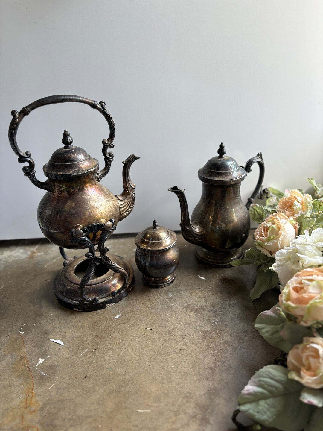 Beautiful Tipping Teapot , Sugar Dish and Traditional Teapot Trademark ...