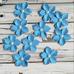 Paper Flowers - Blue Paper Flowers - Textured Paper Flowers - Paper ...