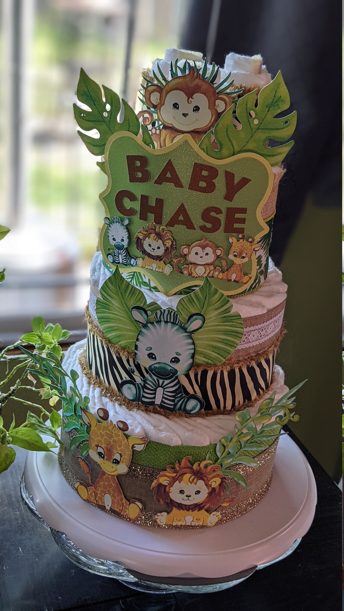 Safari Diaper Cake Jungle Diaper Cake Safari Baby Shower | Etsy