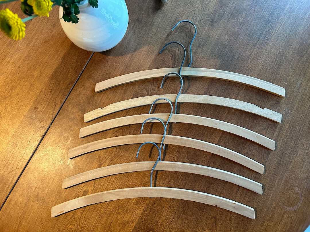 Vintage Wooden Hangers bundle of 7 - Etsy
