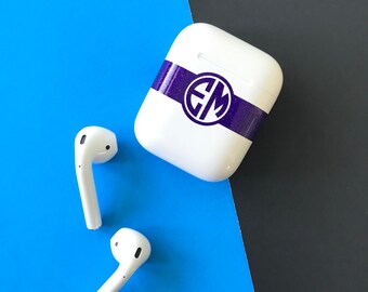 Monogram AIR PODS Case and Pod Wraps Decal Monogram Custom Label Your ...