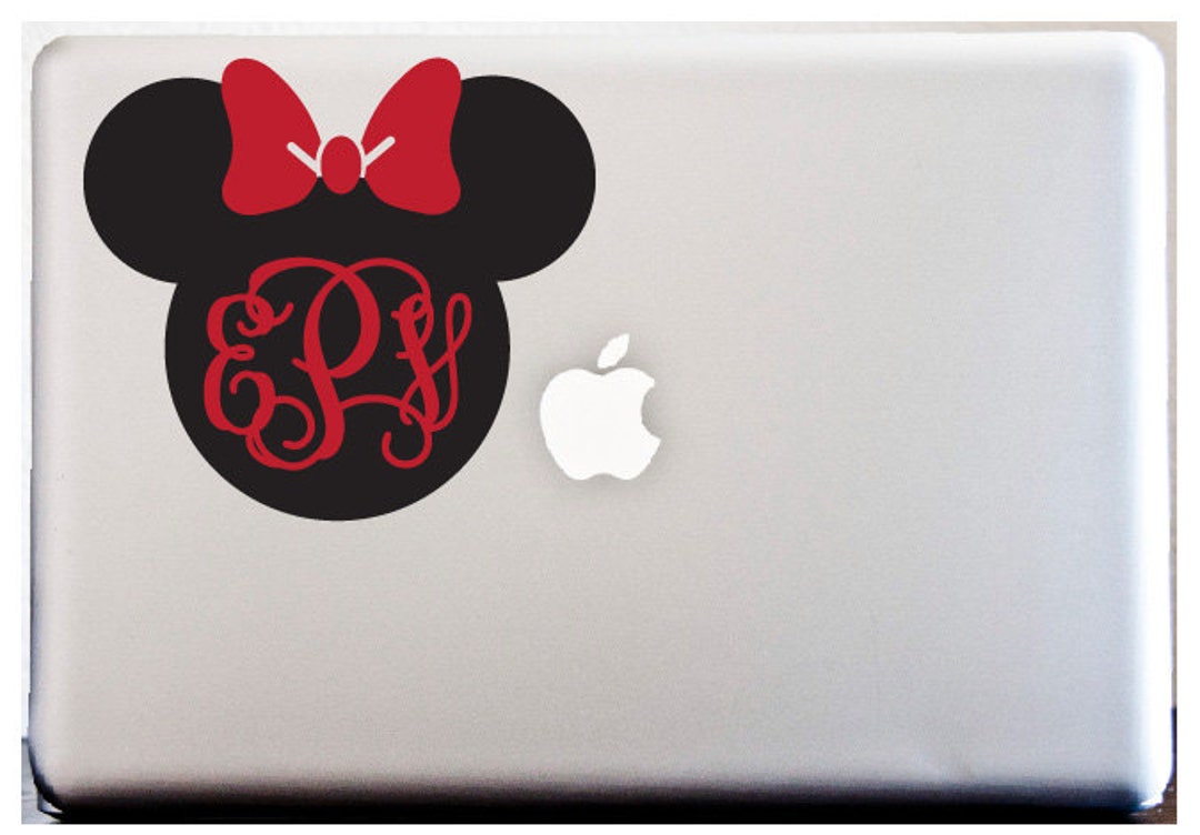 MINNIE MONOGRAM DECAL 4 Inch Interlocking Script Scrolly Monogram Decal ...
