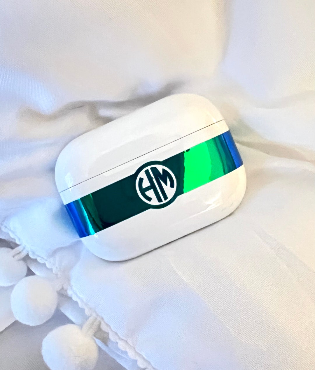 Iridescent Hologram AIR POD PRO Case Monogram Decal Pod Decals Custom ...