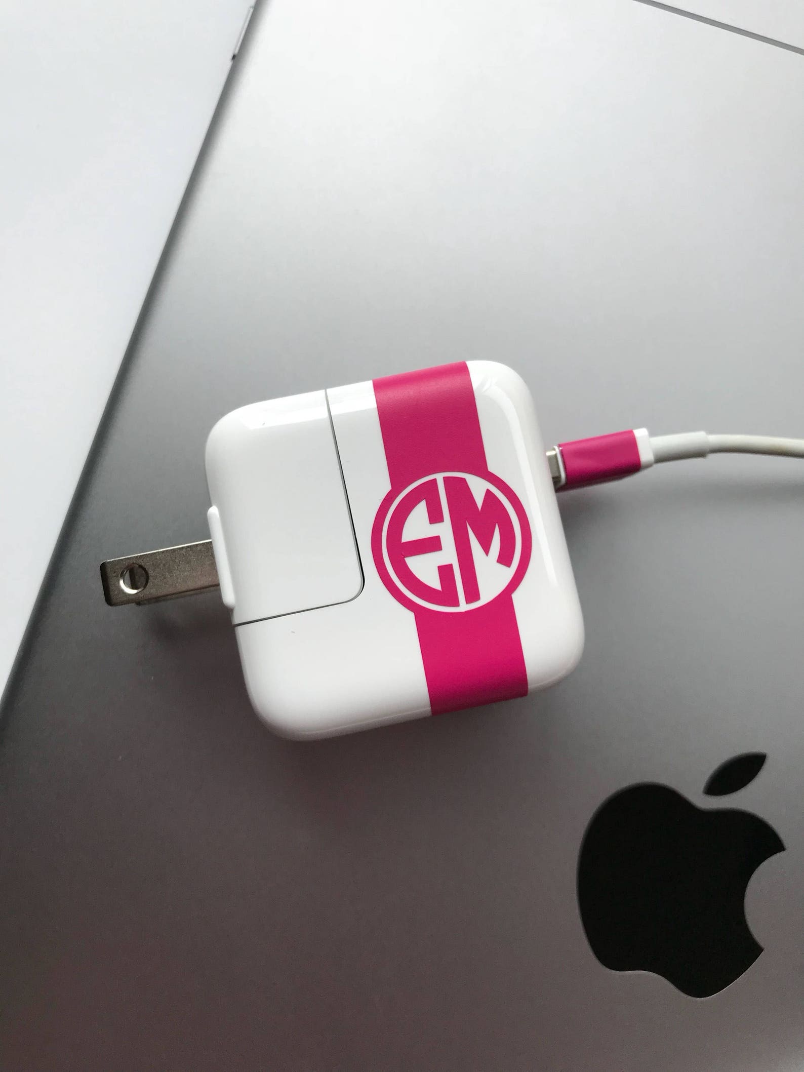 Ipad Monogram CHARGER and USB WRAP Decal Monogram Custom Label - Etsy