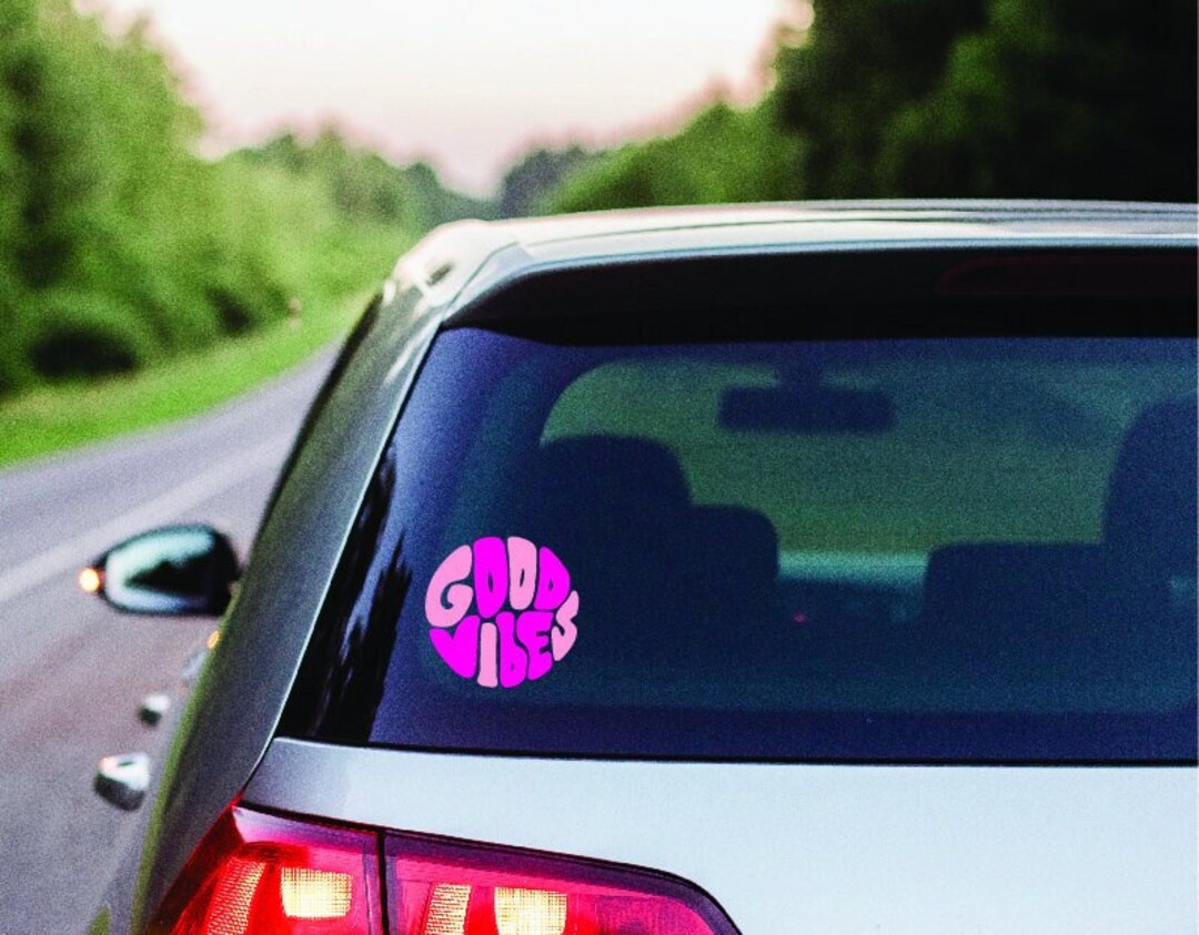 Trippy GOOD VIBES Decal Vinyl Decal Positive Vibes Happy 90s Aesthetic ...