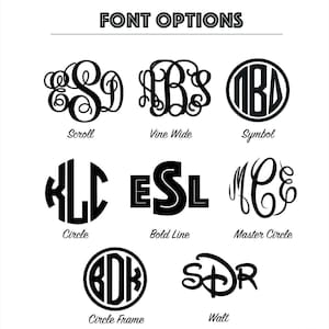 MONOGRAM DECAL 4 Inch Master Circle Interlocking Script Scrolly ...