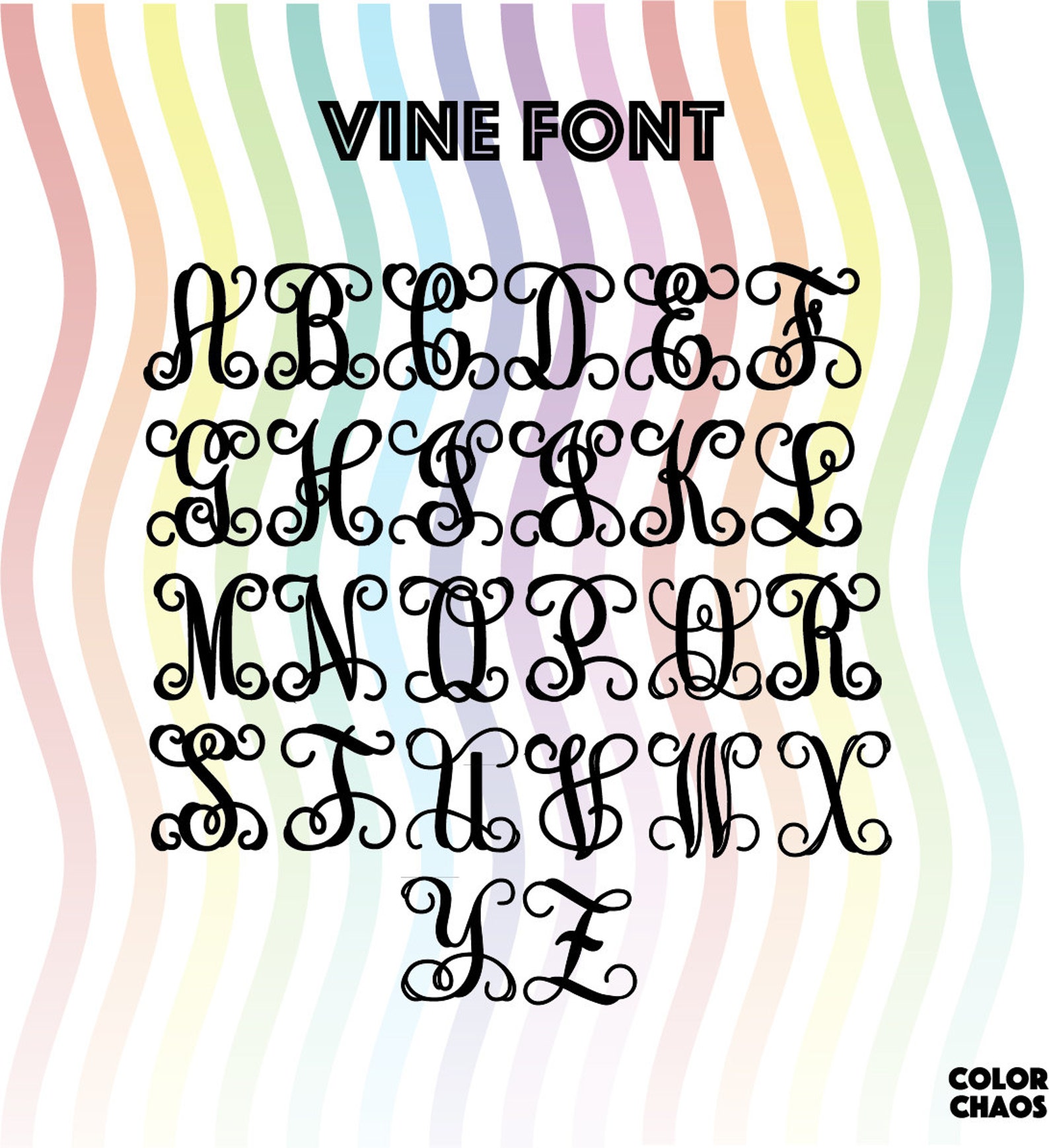 Vine Monogram CHARGER USB WRAP Decal Monogram Custom Label - Etsy