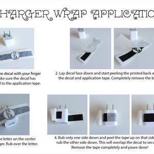 Vine Monogram CHARGER USB WRAP Decal Monogram Custom Label Your Charger ...