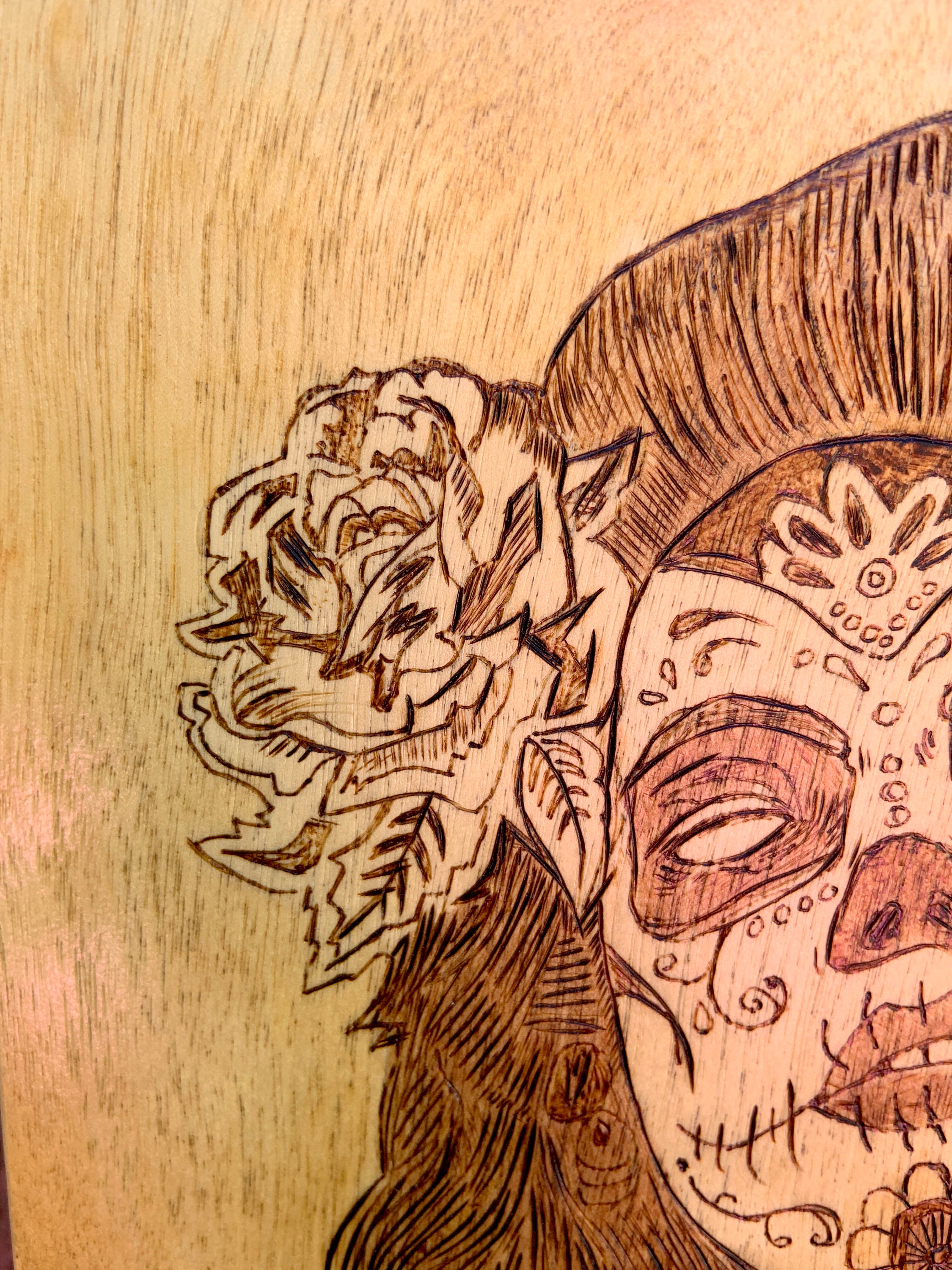 Pyrography, Wood Burning Art, Dia Dos Muertos, Sugar Skull, Custom Wood ...