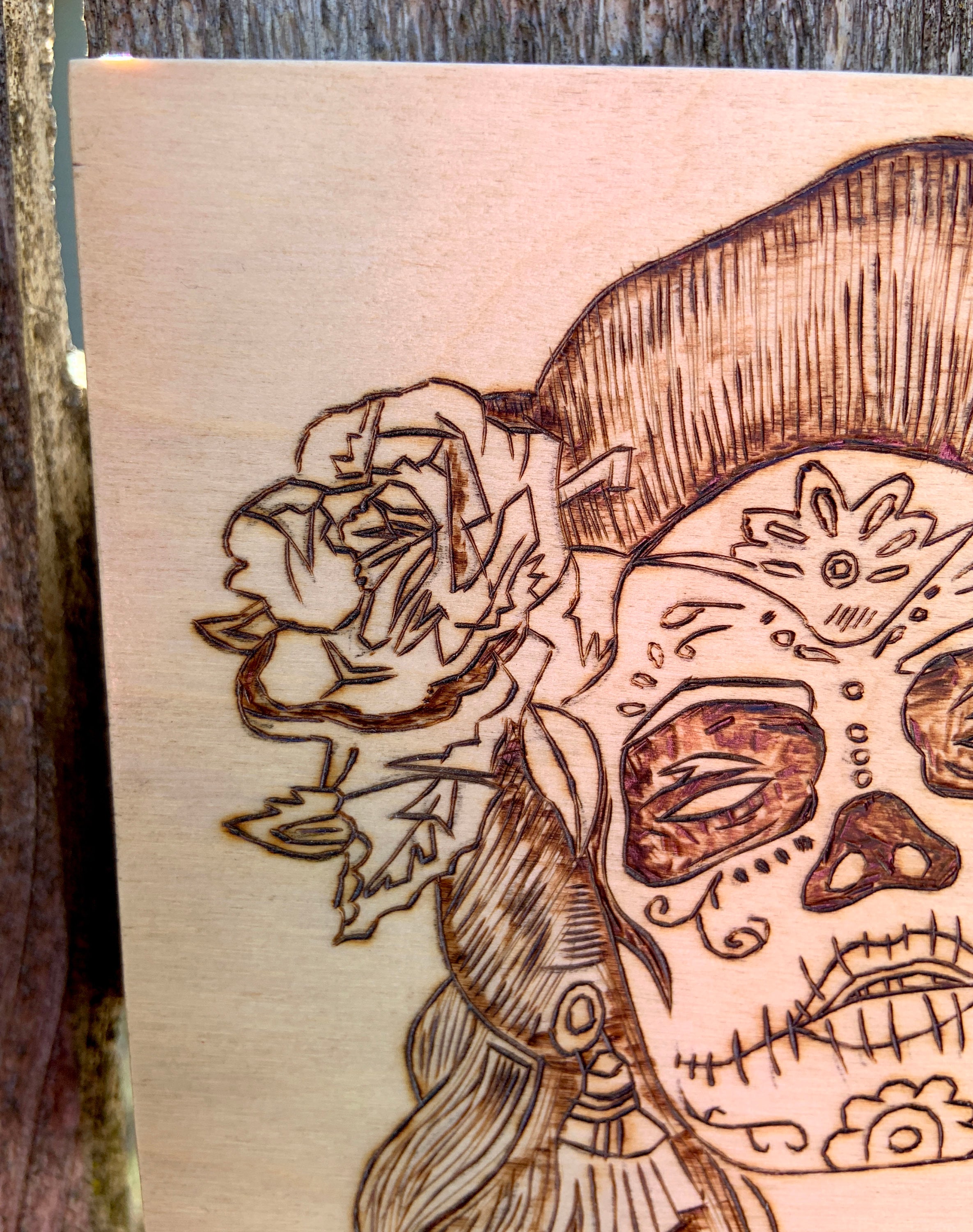 Pyrography Wood Burning Art, Dia Dos Muertos, Sugar Skull, Custom Art ...