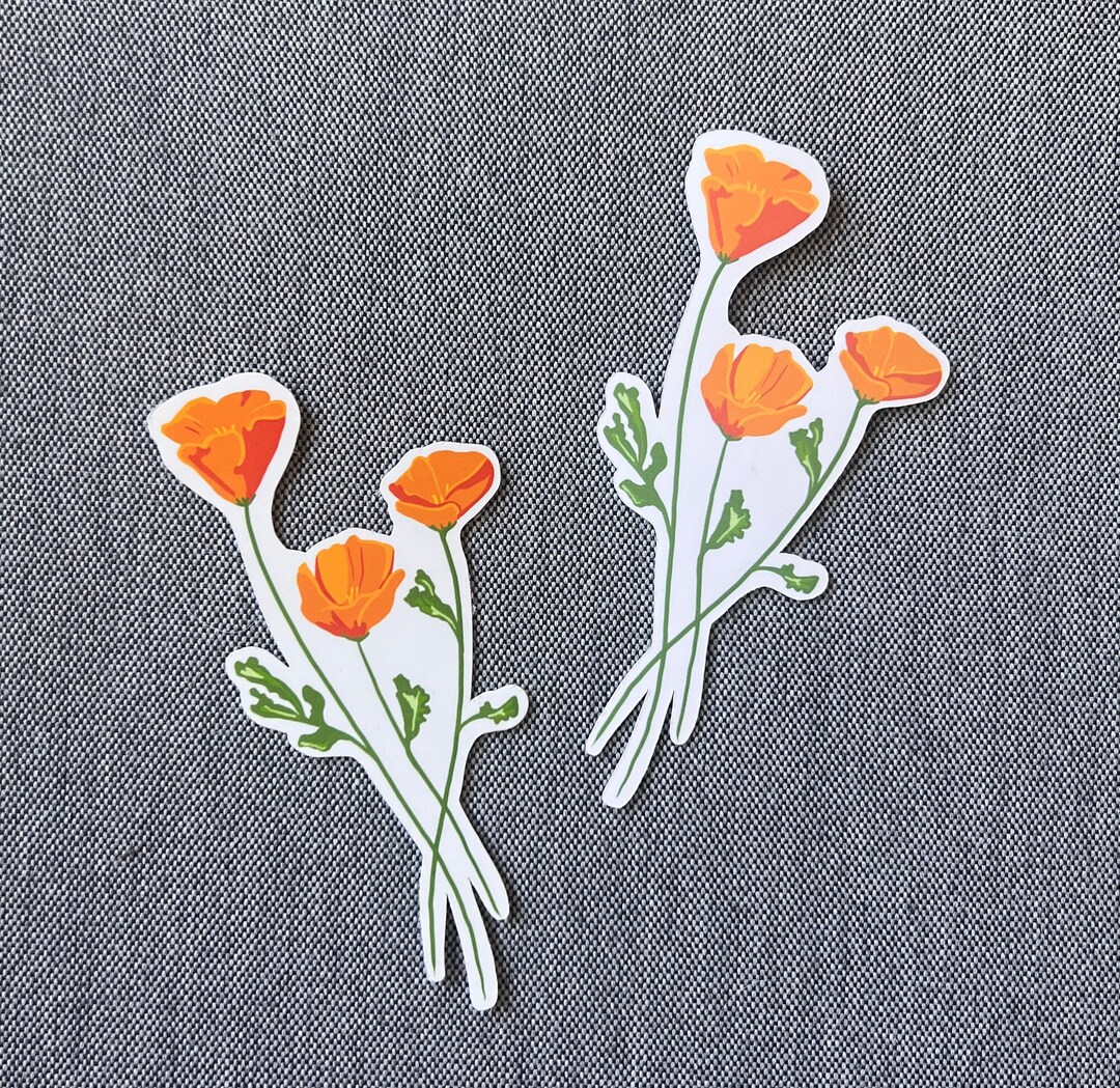California Poppy Sticker - Etsy