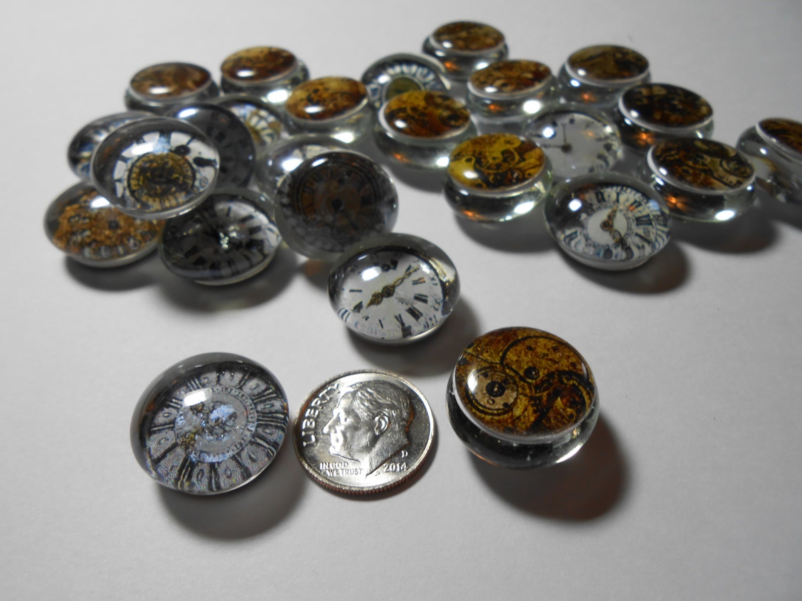 Miniature Geocache Glass Stones - Timepiece Steampunk Set - Etsy