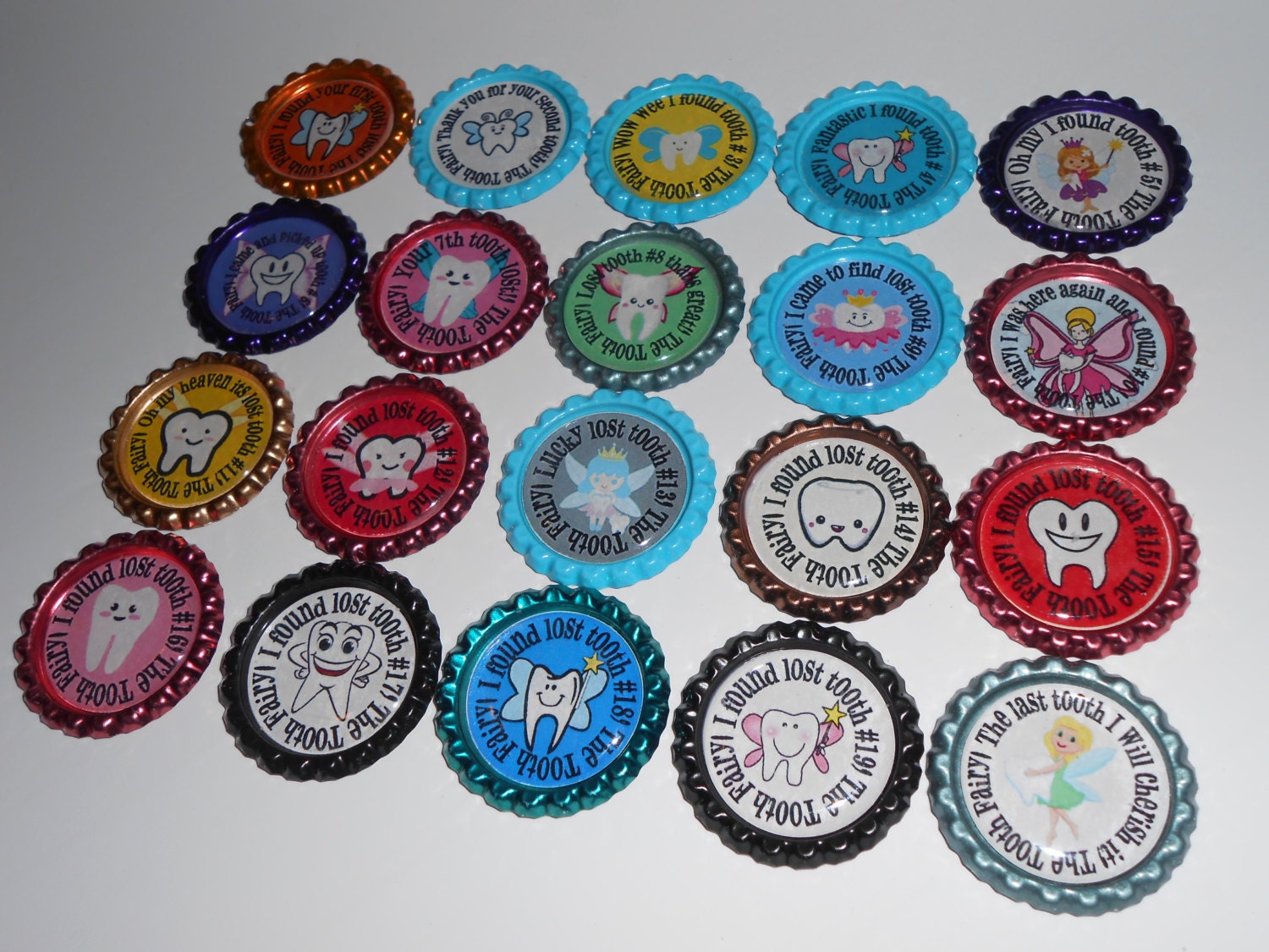 Tooth Fairy Custom Made Tokens - Magnets or Bottle Caps - Etsy