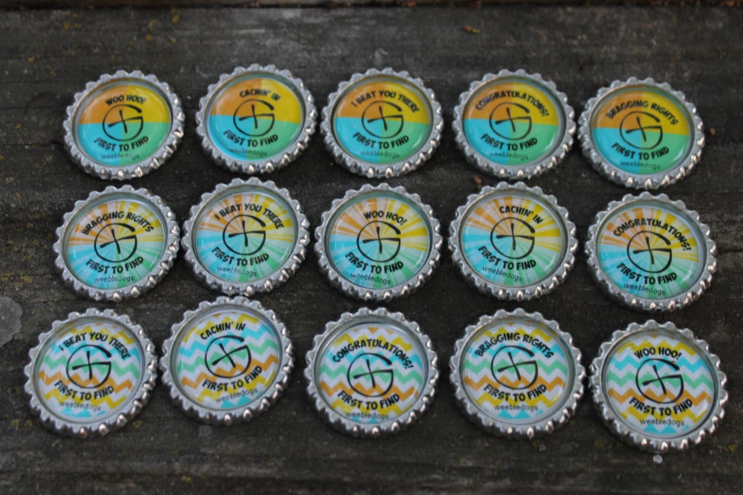 NEW First to Find FTF Geocache Bottle Cap Magnets - Etsy