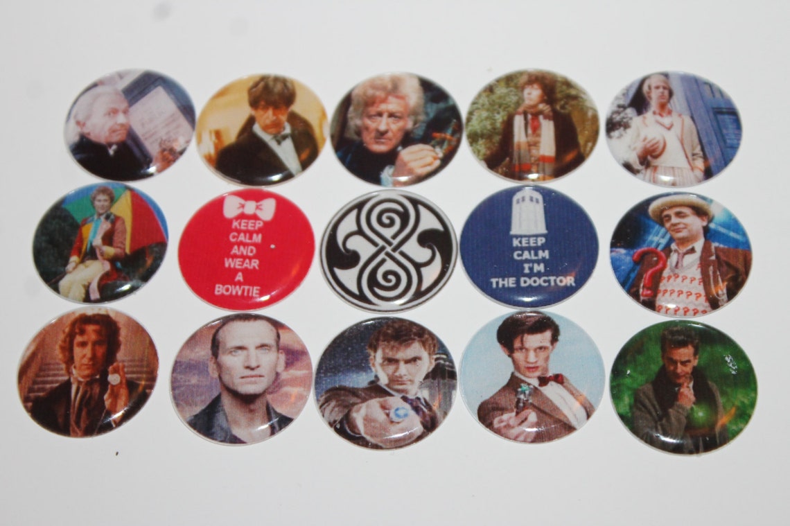Doctor Who Geocaching Trade Items 15 Piece 1 Domed Magnets the 12 Faces ...