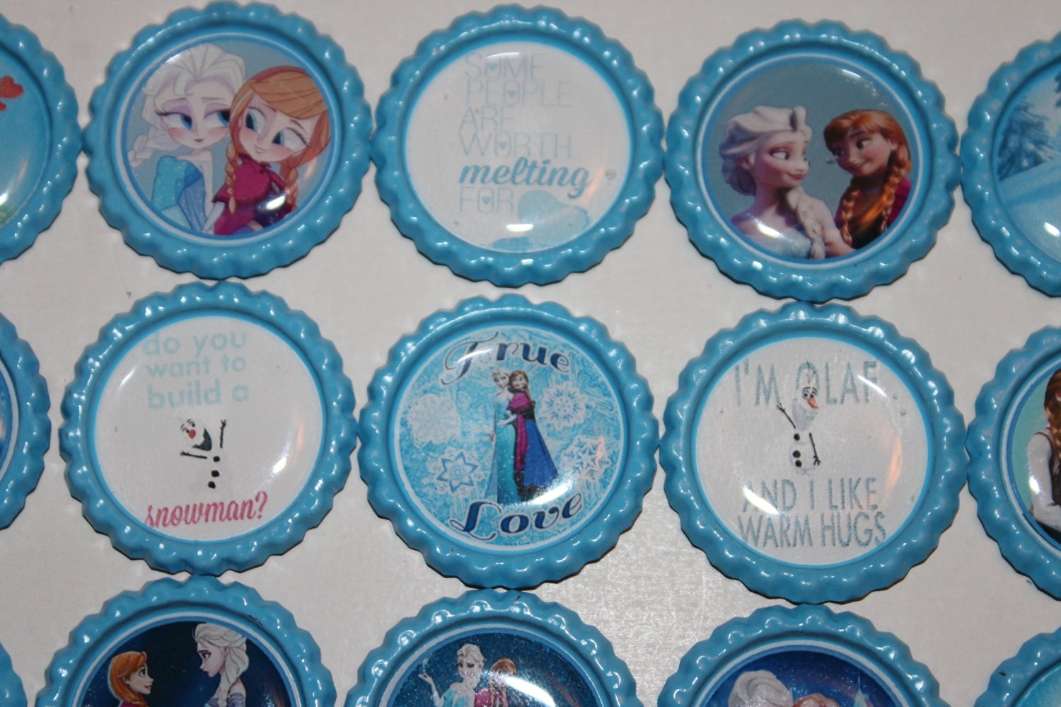 Frozen Theme Bottle Cap Set 2 - Etsy