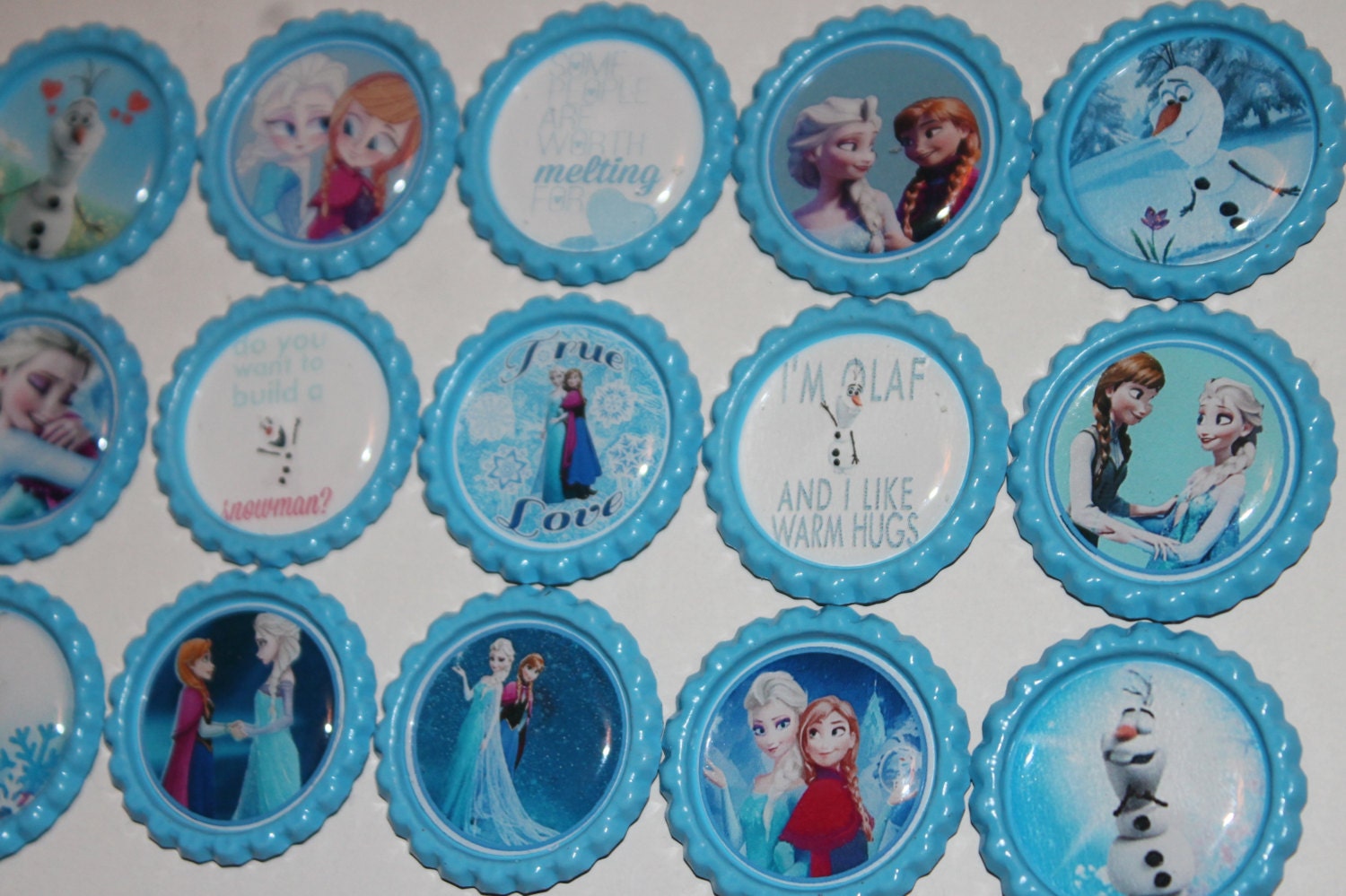 Frozen Theme Bottle Cap Set 2 - Etsy