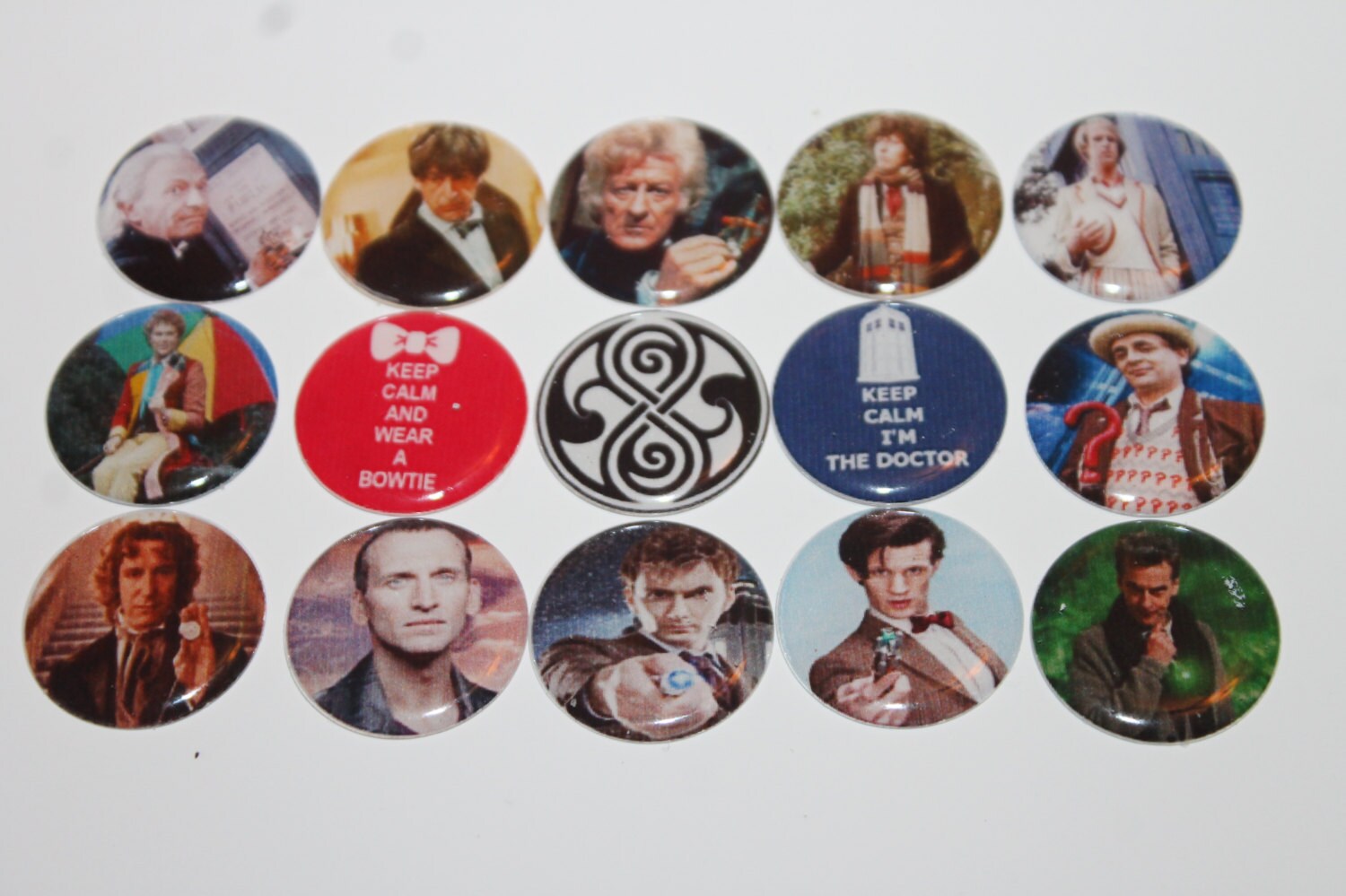 Doctor Who Geocaching Trade Items - 15 Piece 1" Domed Magnets the 12 ...