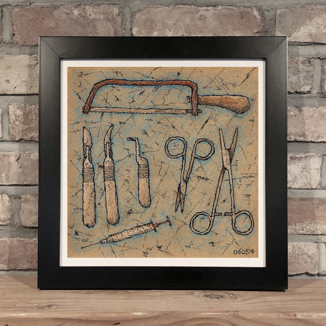 SURGICAL INSTRUMENTS // Ink & Colored Pencils - Art Print - Etsy