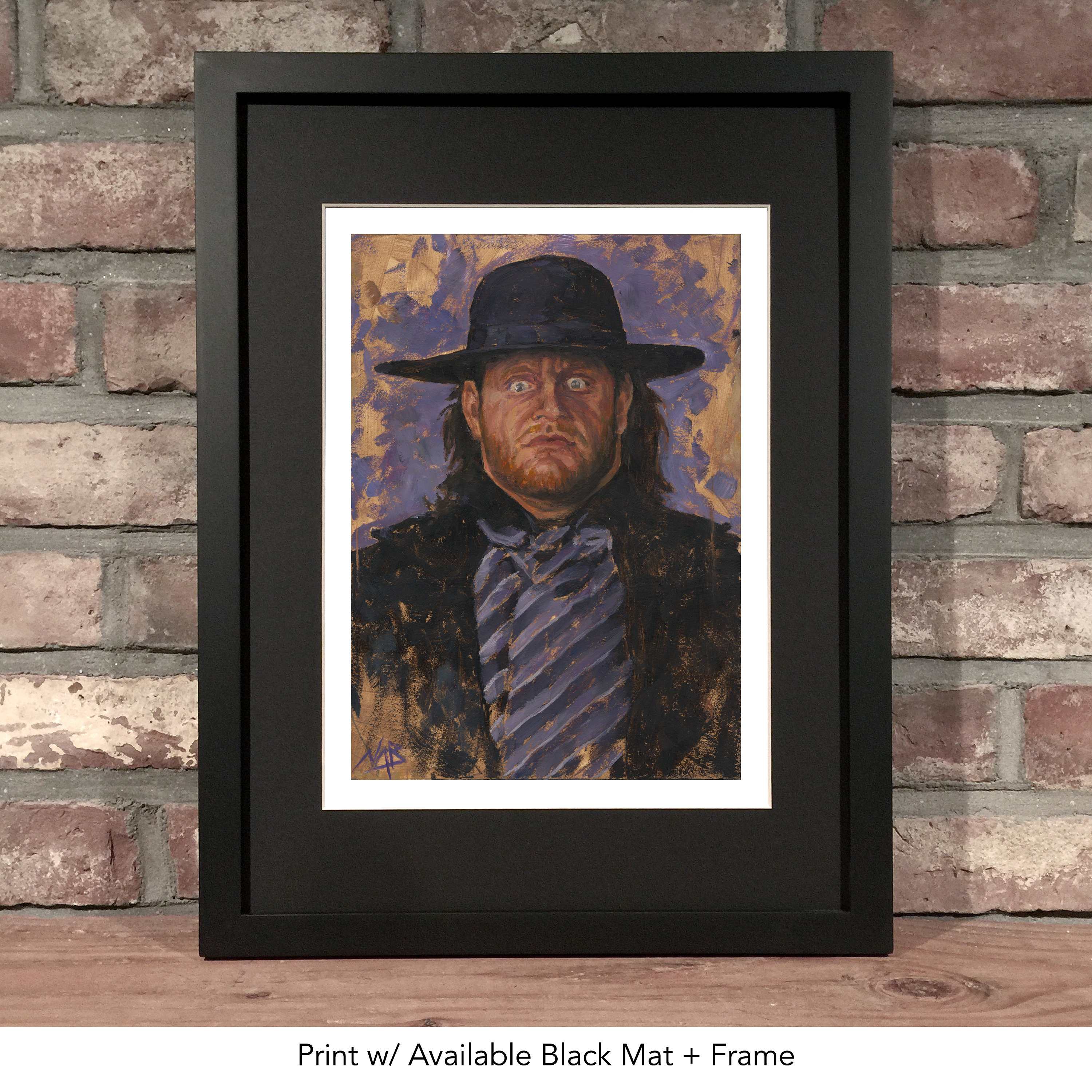 Undertaker Art Print: Vintage Wrestling Portrait, Moody Oil Painting - Etsy