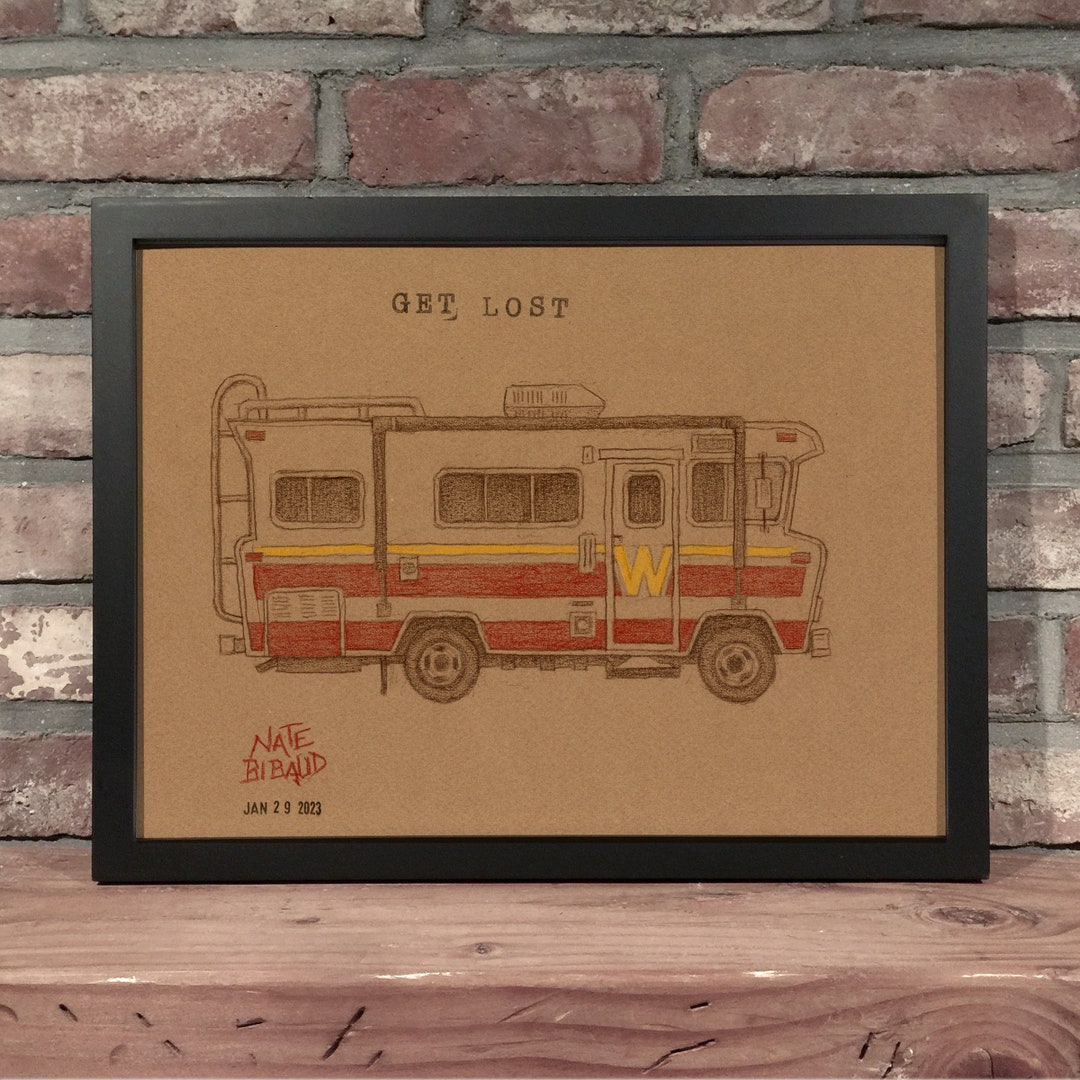 GET LOST WINNEBEGO // Colored Pencil Drawing - Art Print - Etsy