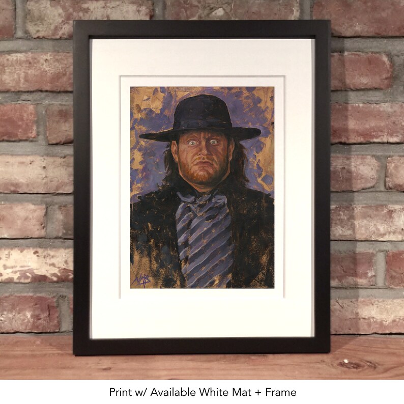 Undertaker Art Print: Vintage Wrestling Portrait, Moody Oil Painting - Etsy