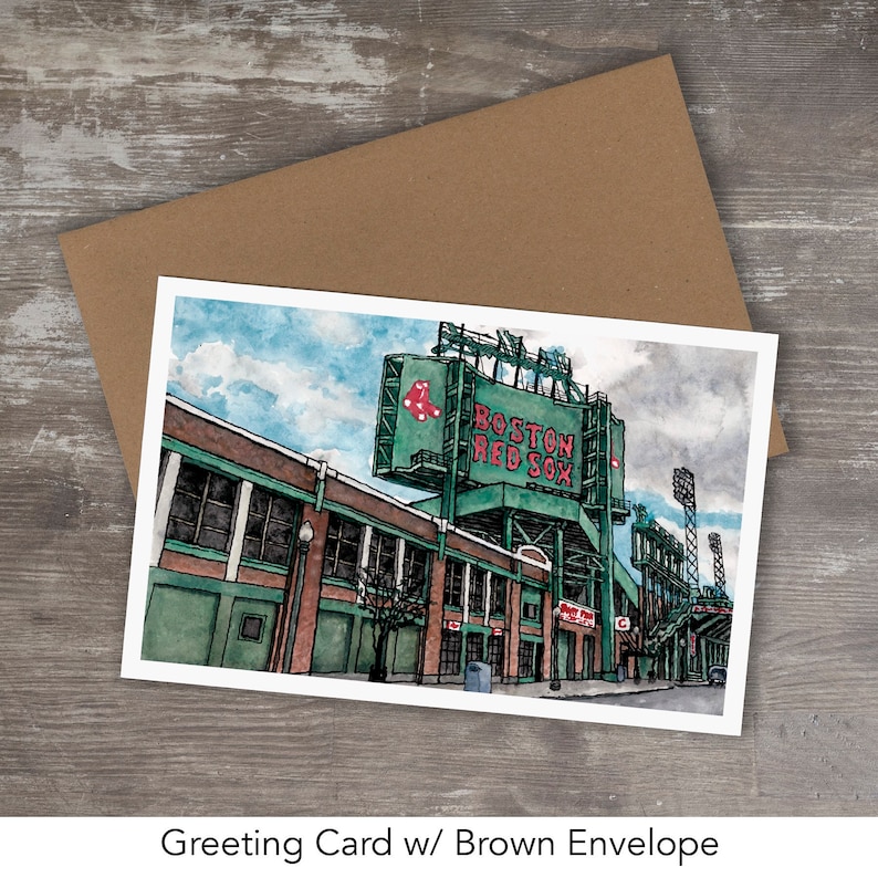 Fenway Park Greeting Card: Boston Red Sox Baseball (blank Inside) - Etsy