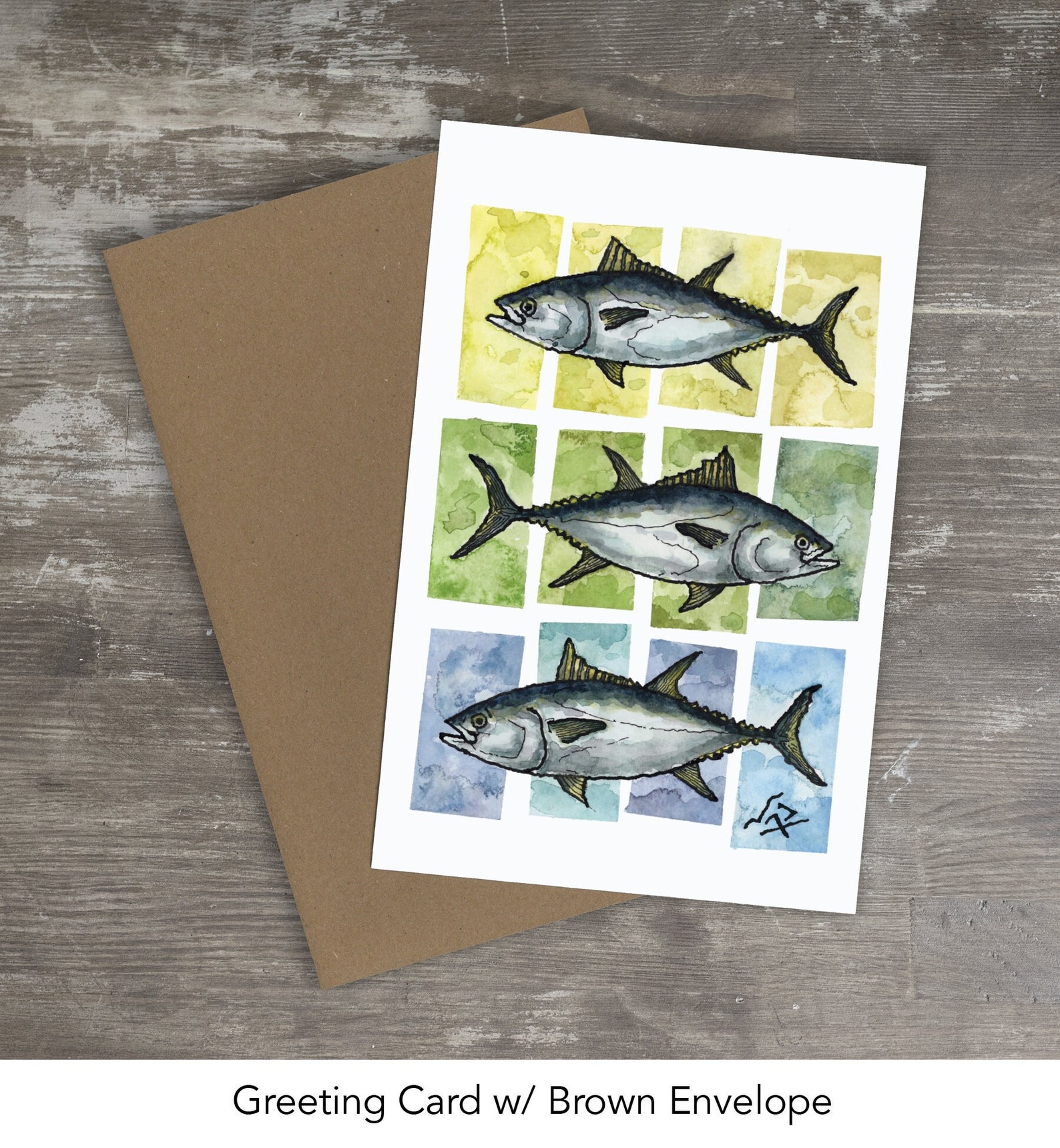 Greeting Card // TUNA SQUARES - Etsy
