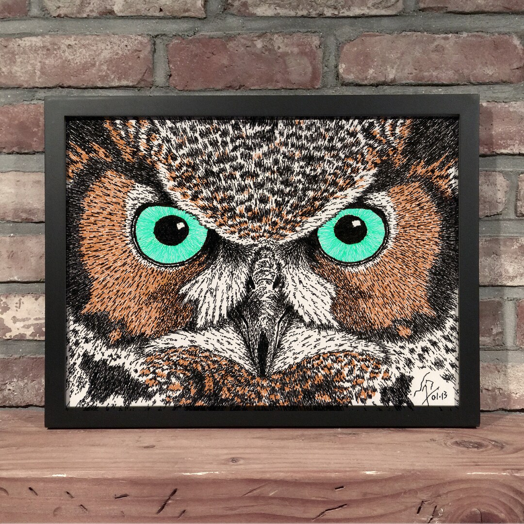 OWL EYES // Pen & Ink - Art Print - Etsy