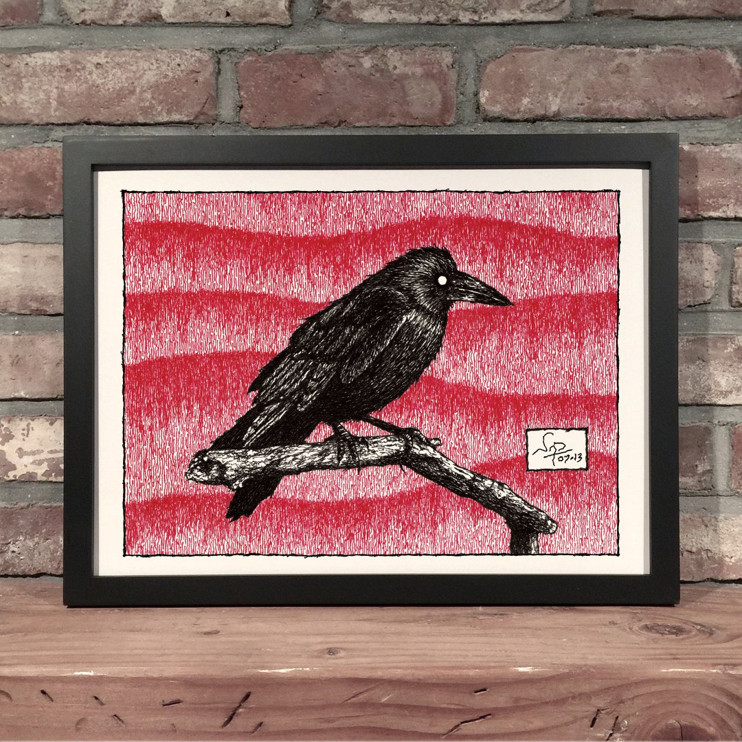 CROW // Pen & Ink - Art Print - Etsy