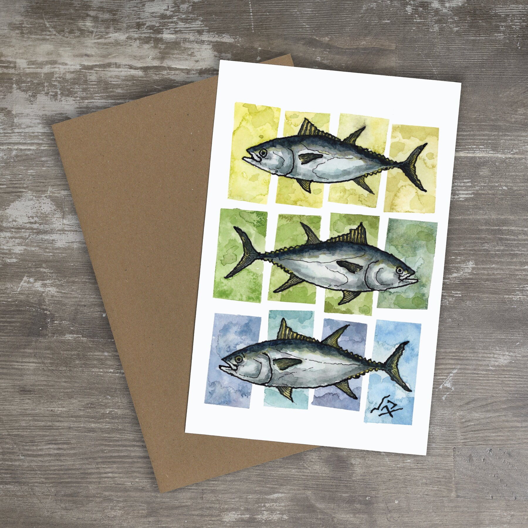 Greeting Card // TUNA SQUARES | Etsy
