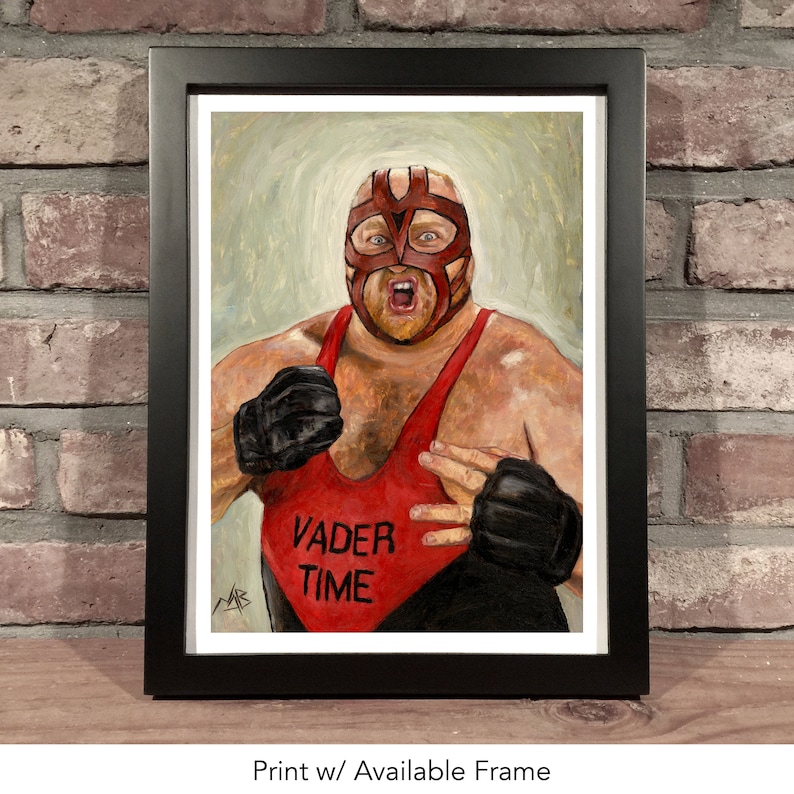 Vader Time Art Print: Classic 1990s Wrestling Oil Painting - Etsy