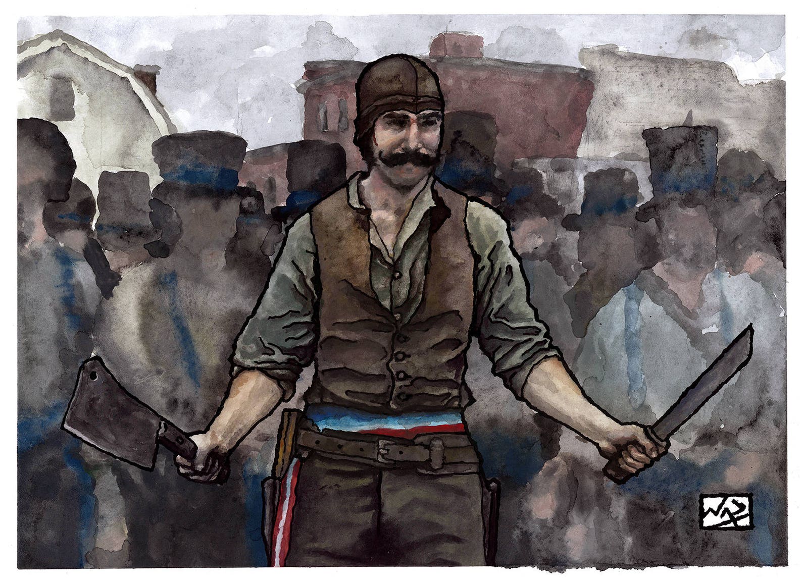 Art Print // BILL THE BUTCHER Gangs of New York Gouache & - Etsy New ...