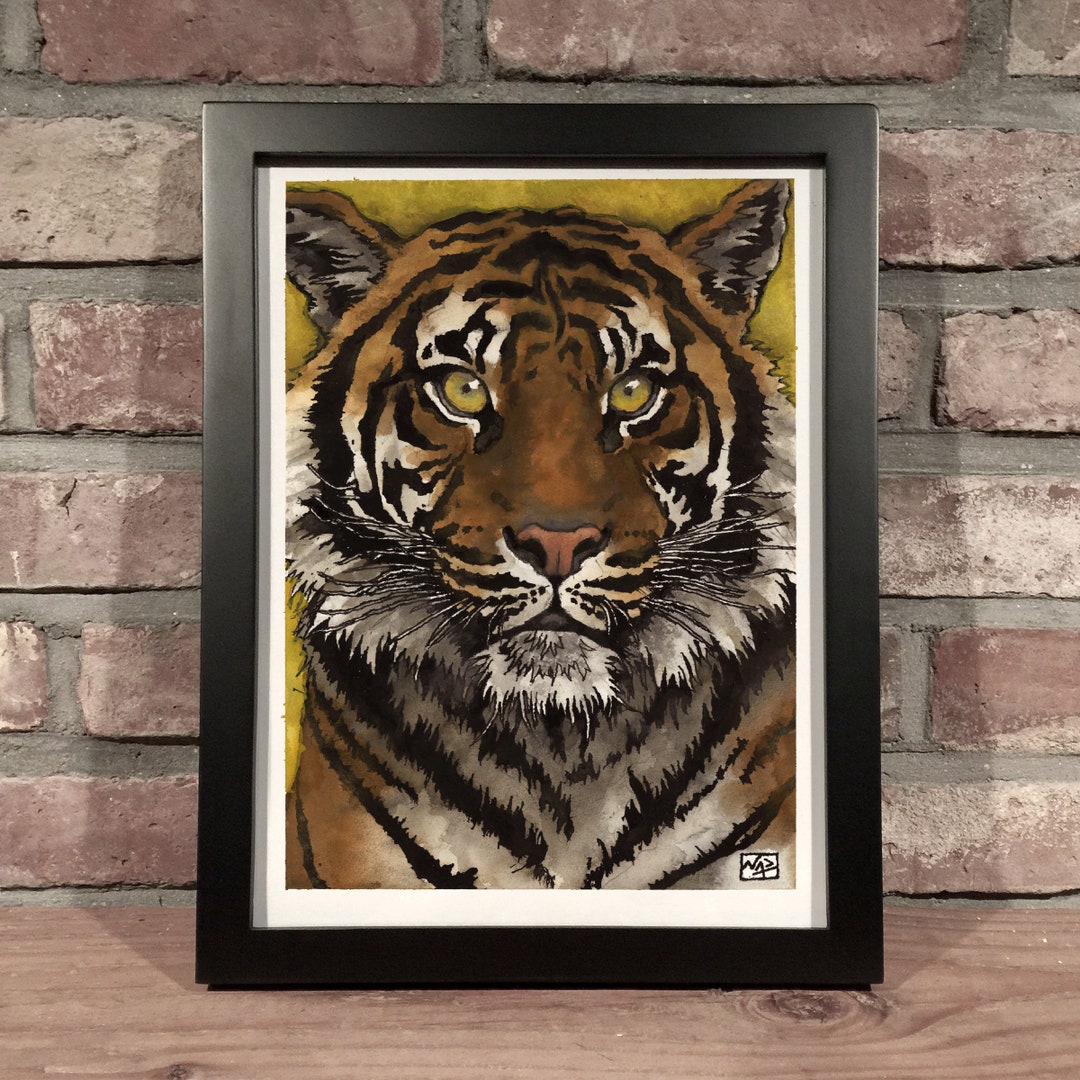 TIGER // Ink and Gouache - Art Print - Etsy