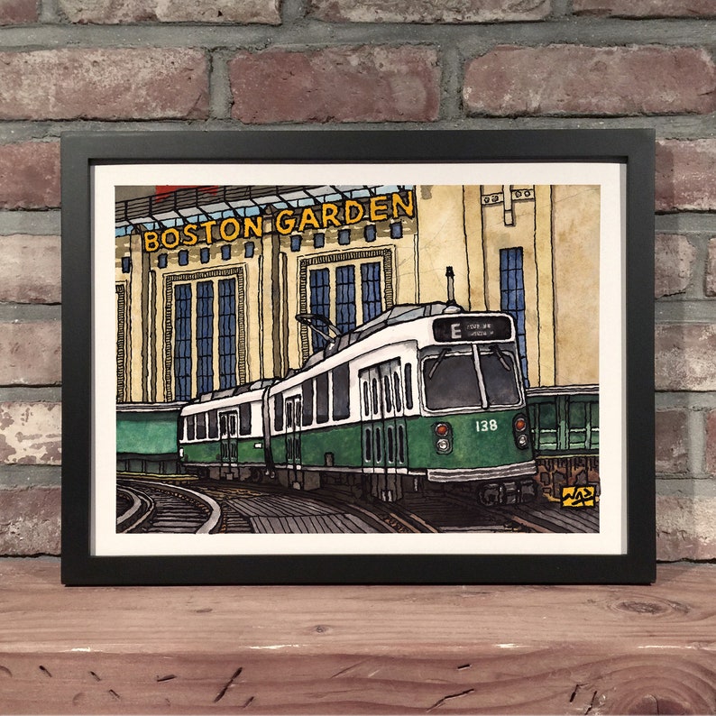Art Print // BOSTON GARDEN Ink & Watercolor - Etsy