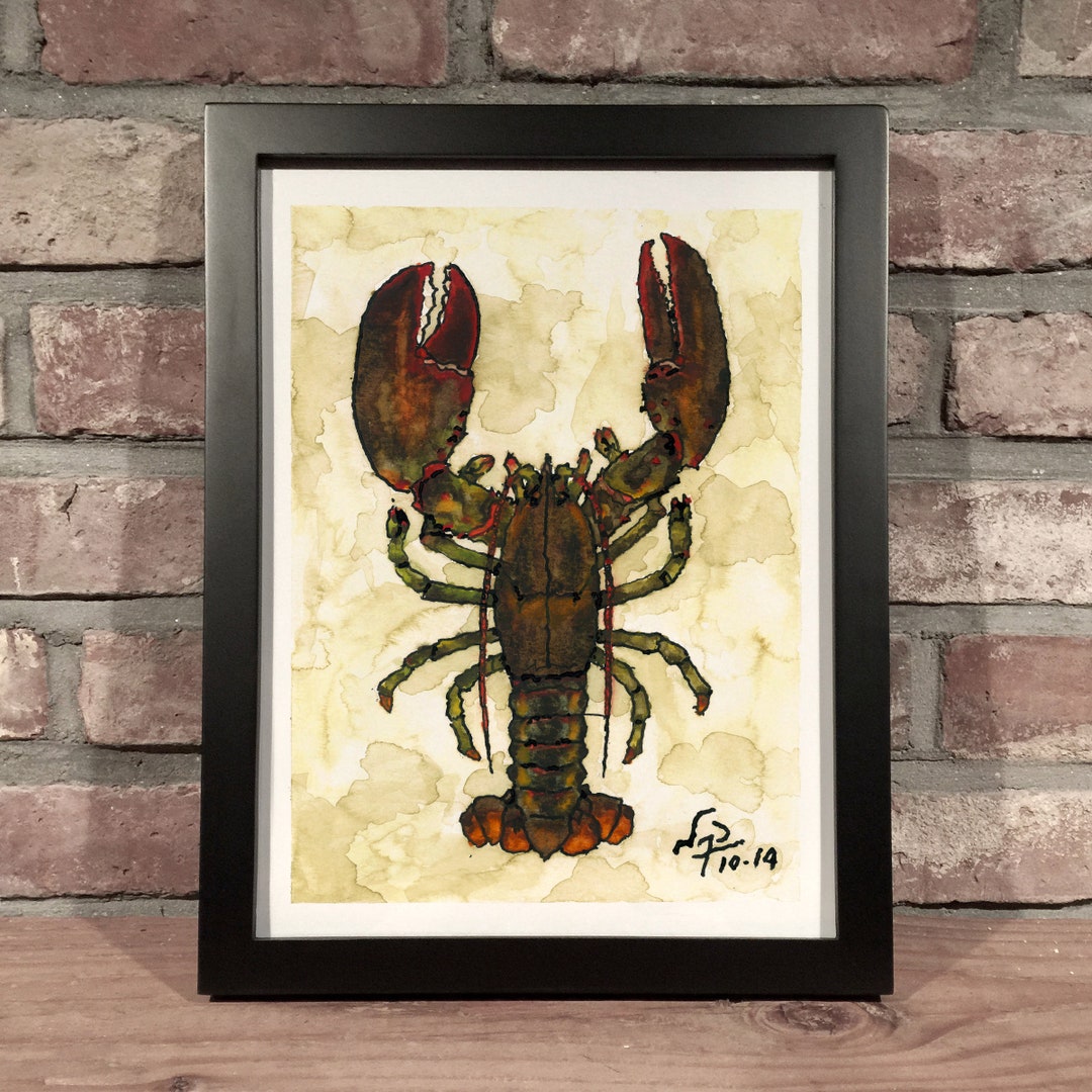 LOBSTER // Ink & Watercolor - Art Print - Etsy