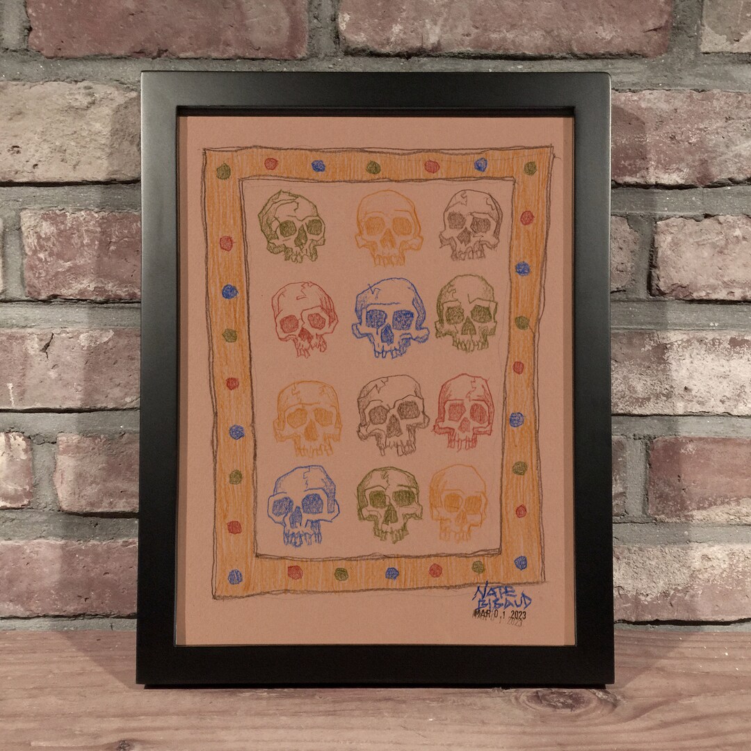 SKULLS // Colored Pencil Drawing Art Print - Etsy