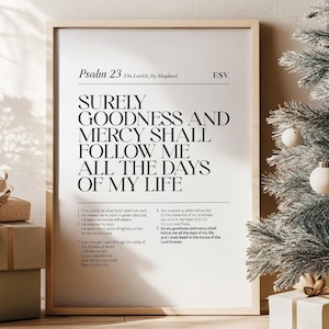 Psalm 23 ESV Bible Verse Printable, Christian Wall Art (digital ...
