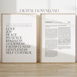 Galatians 5 Fruit of the Spirit Love Joy Peace Printable Set of 2 ...