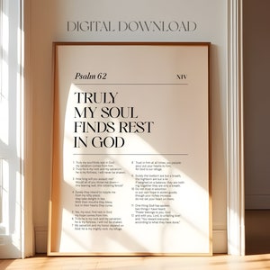 Psalm 62 Truly My Soul Finds Rest in God Printable, Bible Chapter ...