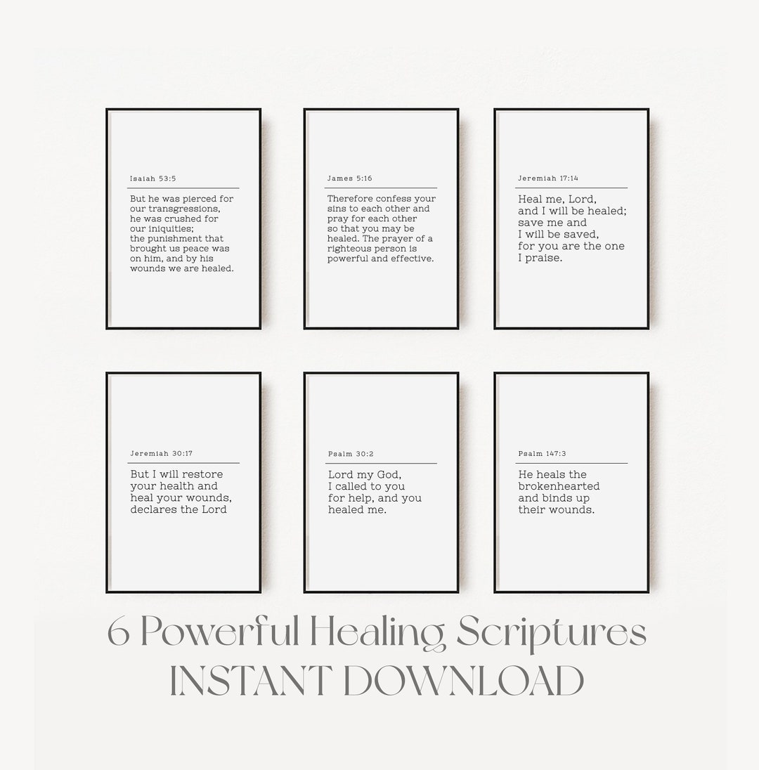 Bible Verses About Healing Prints Set of 6 Digital Prints - Etsy