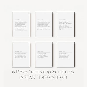 Bible Verses About Healing Prints, Set of 6 Digital Prints, Prayer Room ...
