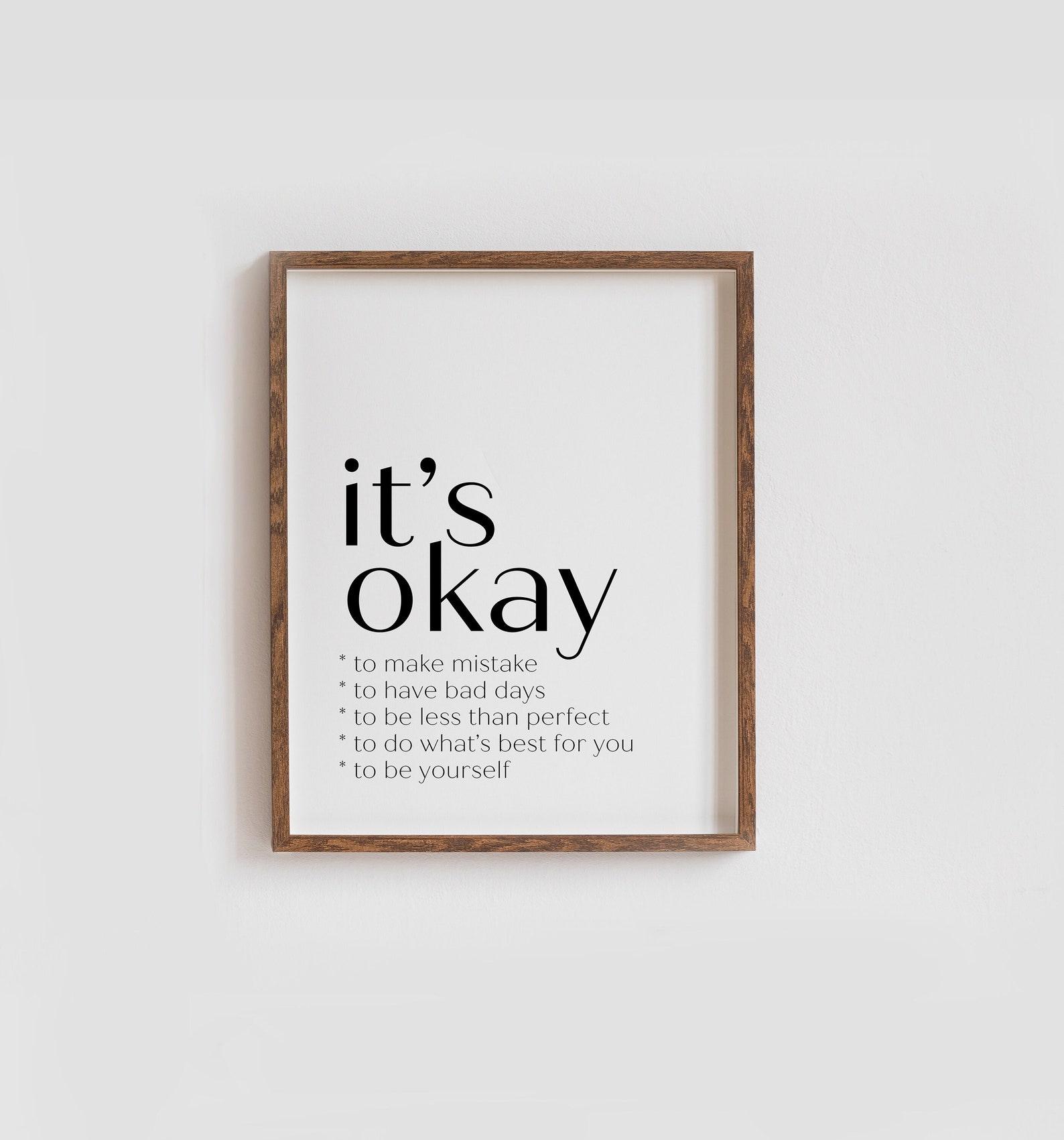 It's Okay Quote Print: Self-love Art, Mental Health Poster (digital ...