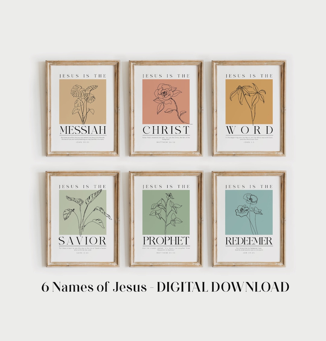 Names of Jesus Christ Art Prints: Modern Christian Wall Decor (digital ...